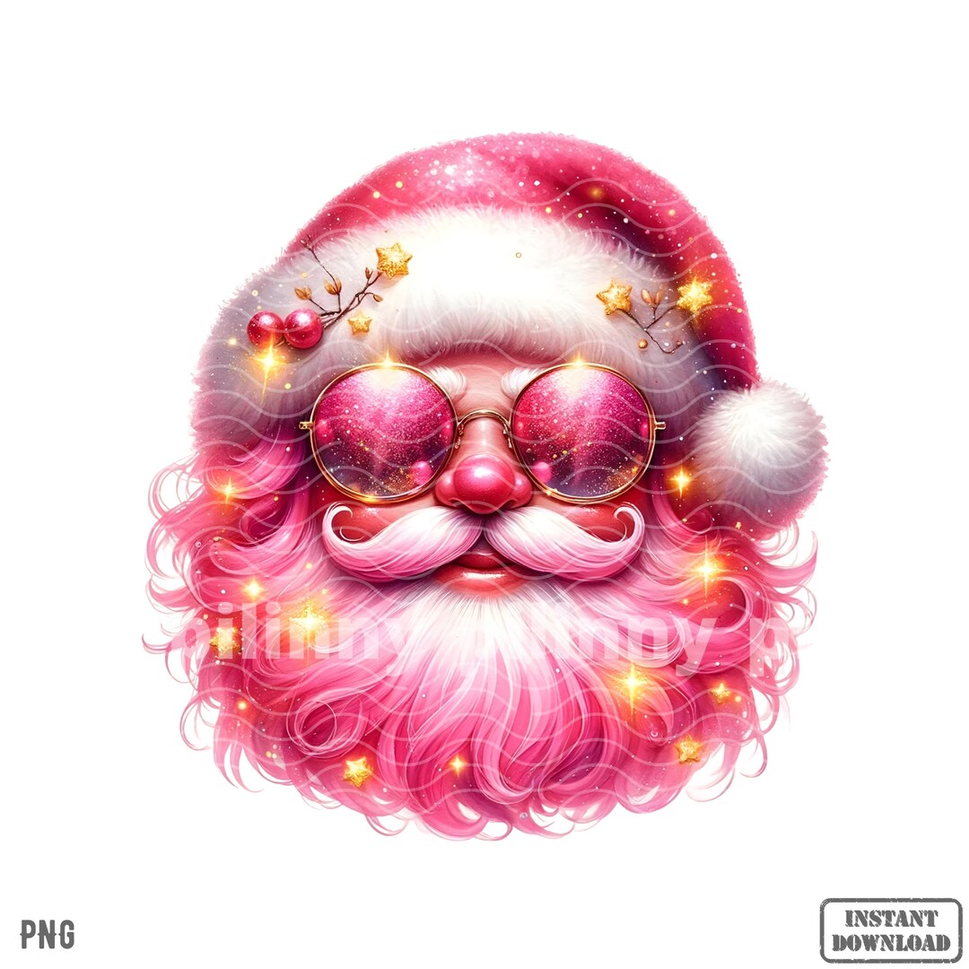 Pink Santa PNG Sublimation Gift Pink Christmas Vintage Santa - Etsy