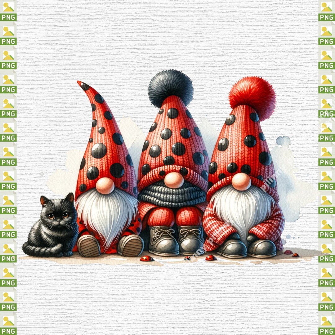 Ladybug Gnomes Clipart, Gnomes Clipart Png, Spring Sublimation, Cute ...