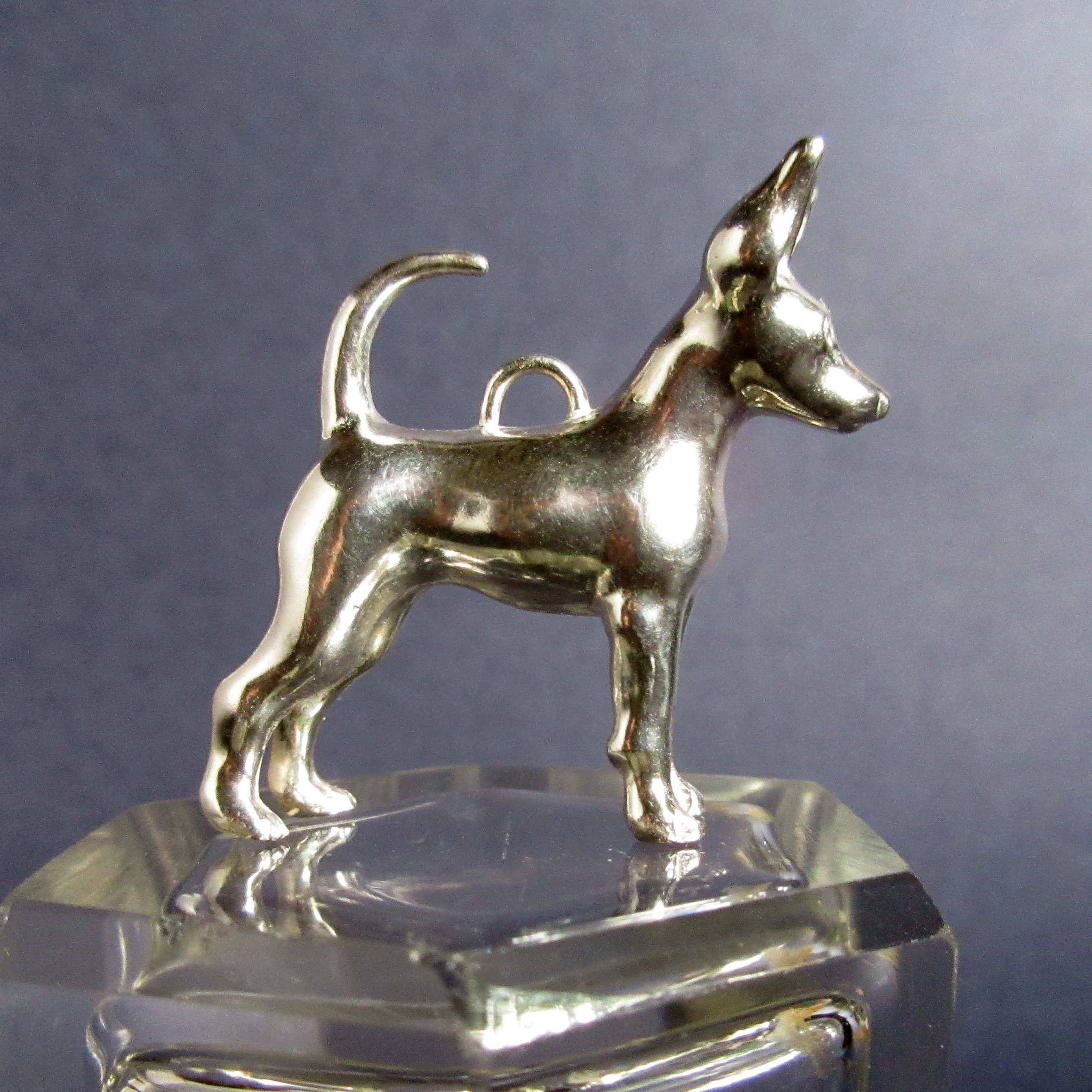 Minpin Miniature Pinscher 3D Standing Dog Pendant Charm Solid Sterling ...
