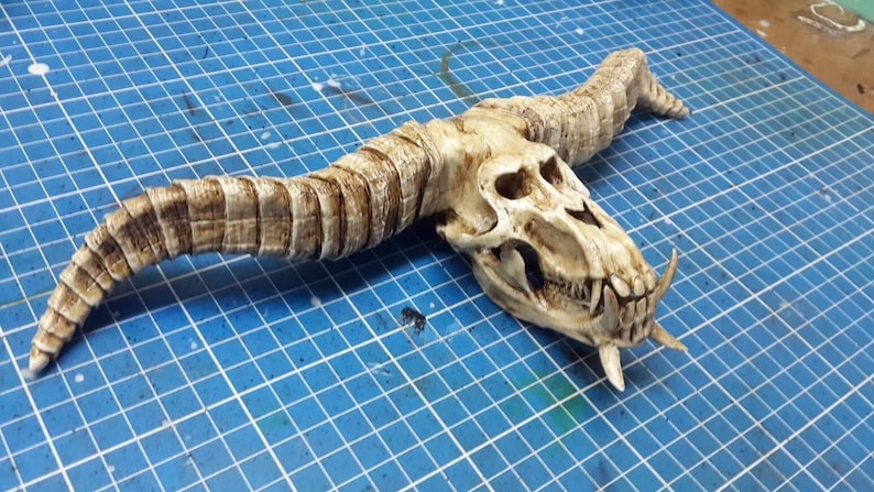 Horned Ape Skull With Articulated Jaw1/6 Scale - Etsy