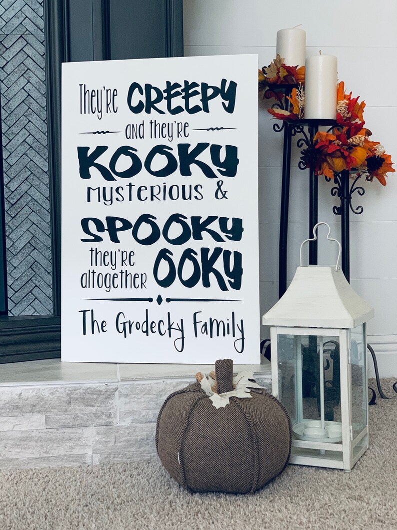 Halloween Sign Svg the Addams Family Sign Svg They're - Etsy