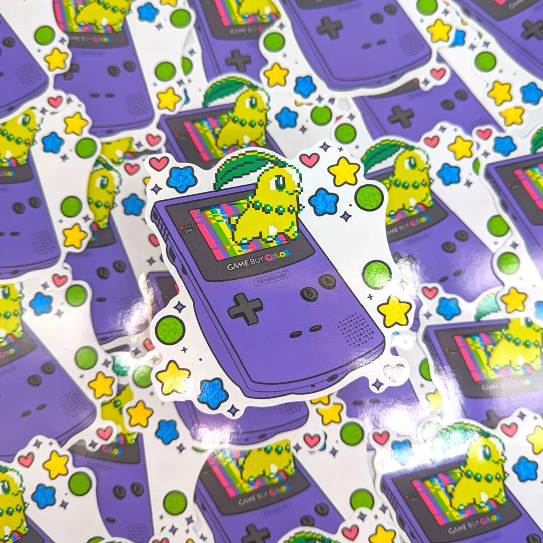 Super Glossy Jumbo Pokémon Gen 2 Starter Sticker Chikorita Sprite Grass ...