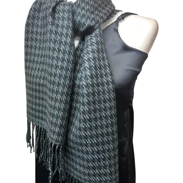 Black Grey Scarf - Etsy