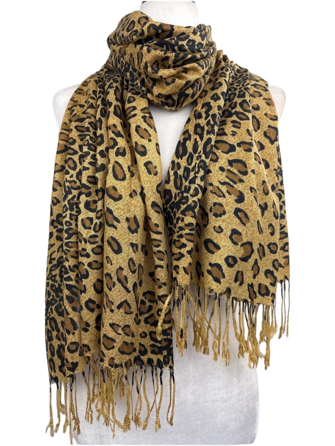 Beige Brown Tan Animal Shawl|all-season Stole|warm Winter Scarf|non ...