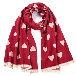 Heart Print Fashionable Soft Scarfinitial Personalizable ...