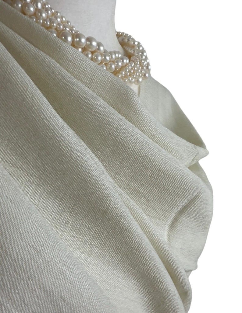 Ivory Pashmina Silk Shawl –minimalist Luxury All-season Wrap for ...