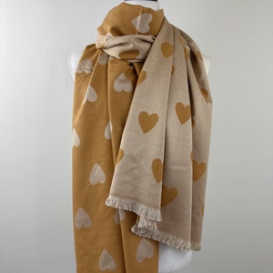 Heart Print Fashionable Soft Scarfinitial Personalizable ...