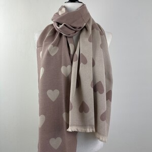 Heart Print Fashionable Soft Scarfinitial Personalizable ...