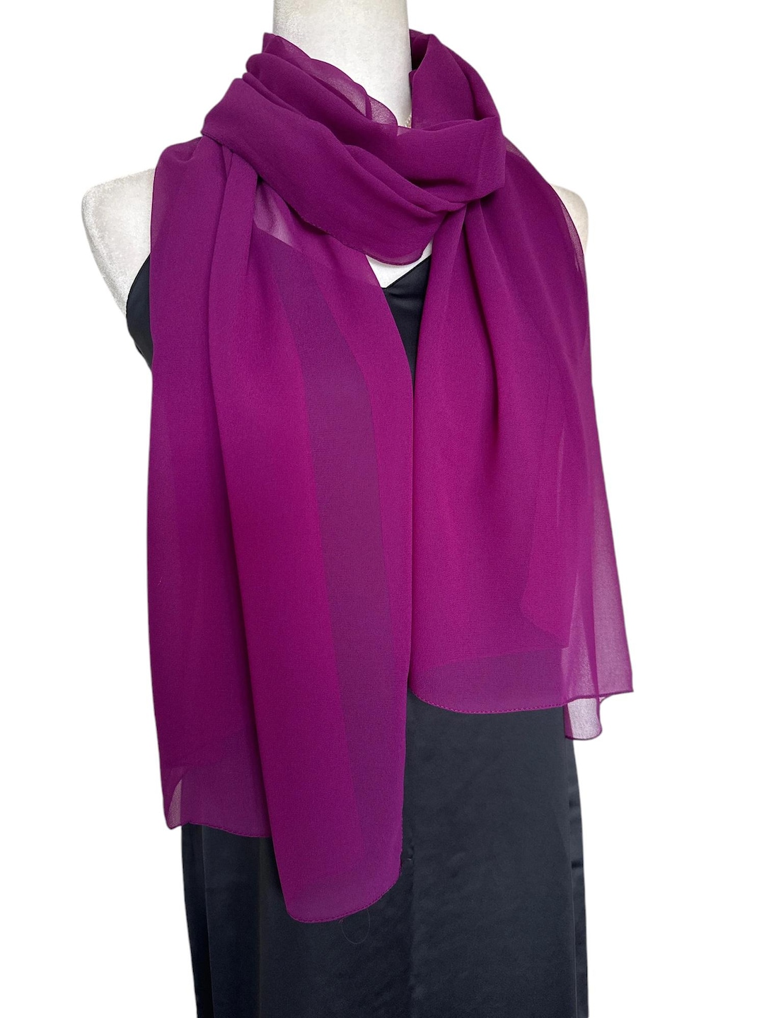Purple Plum Sheer Poly Chiffon Shawl |elegant Wedding Coverup|special ...