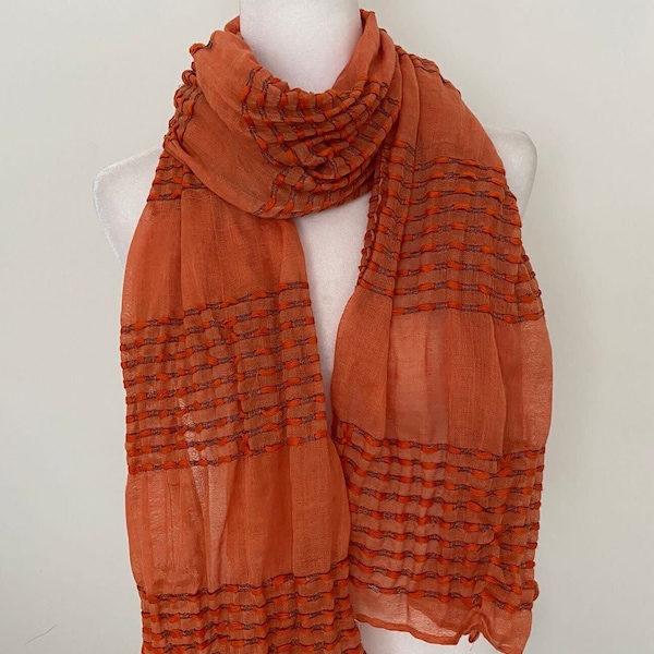 Burnt Orange Scarf - Etsy