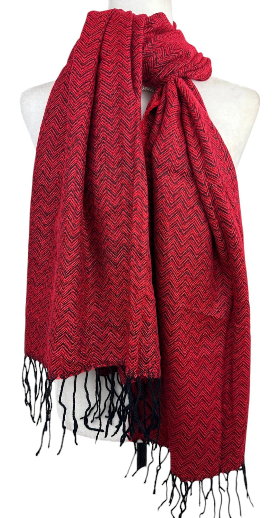 Red Black Herringbone Winter Fashion Soft Warm Cozy Blanket Scarf|scarf ...