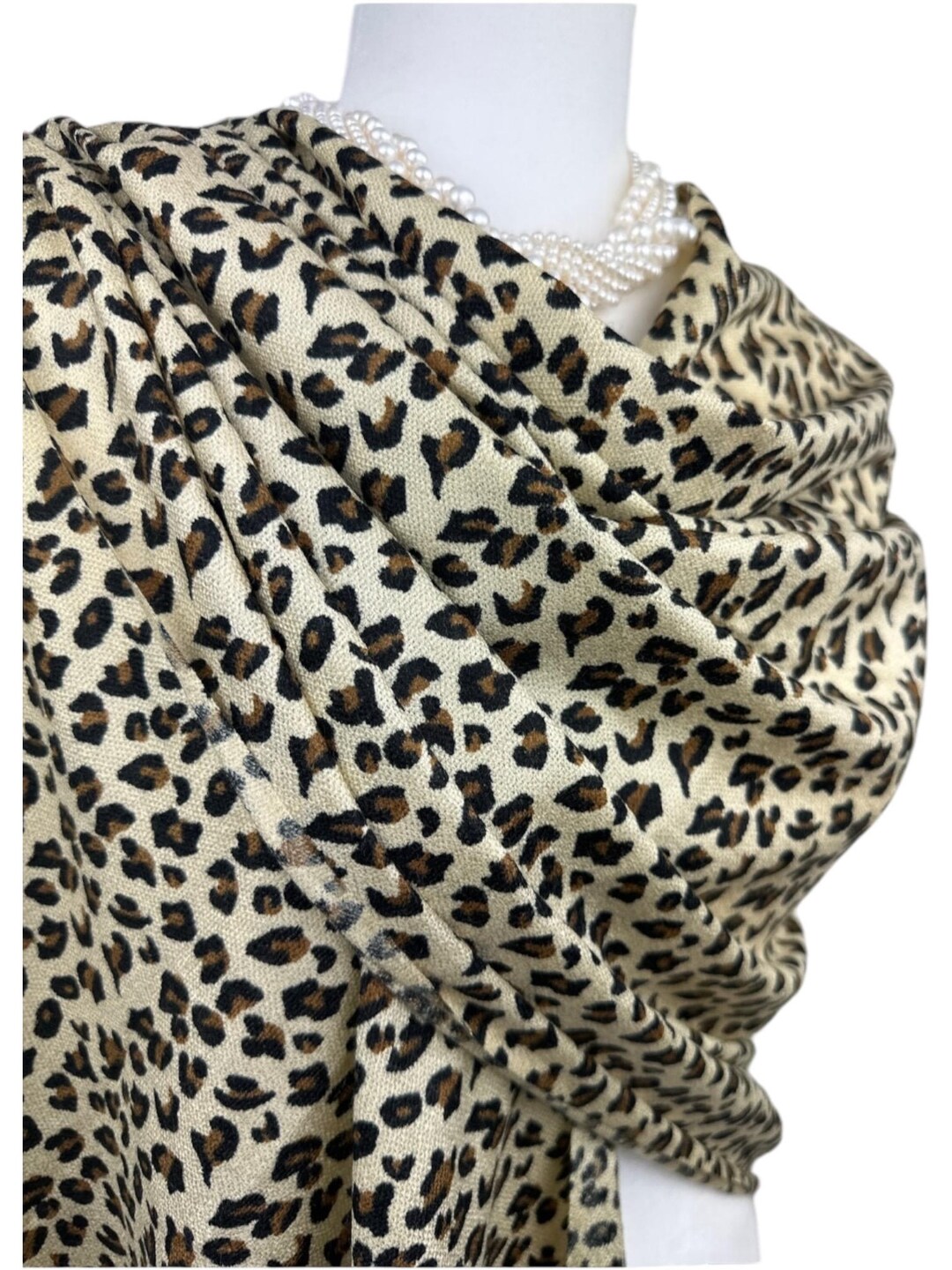Beige Brown Animal Print Shawl|all-season Stole|warm Winter Scarf|non ...