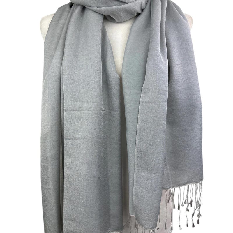 Grey Pashmina - Etsy