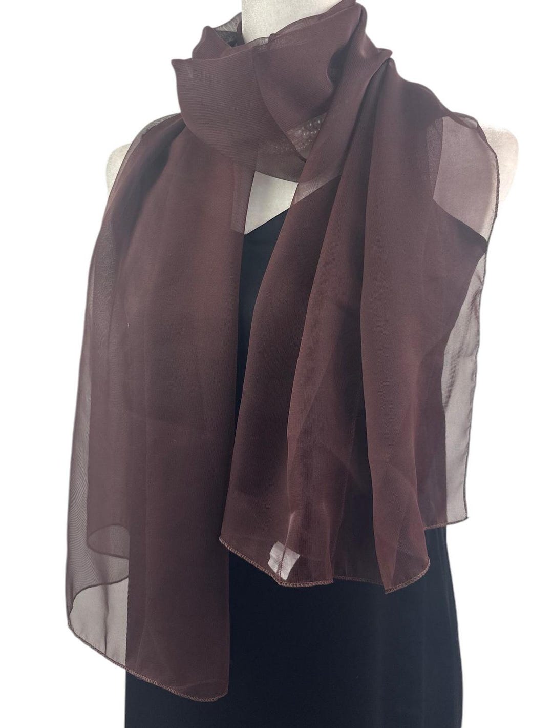 Brown Chocolate Expresso Cocoa Poly Chiffon Fashion Sheer Transparent ...