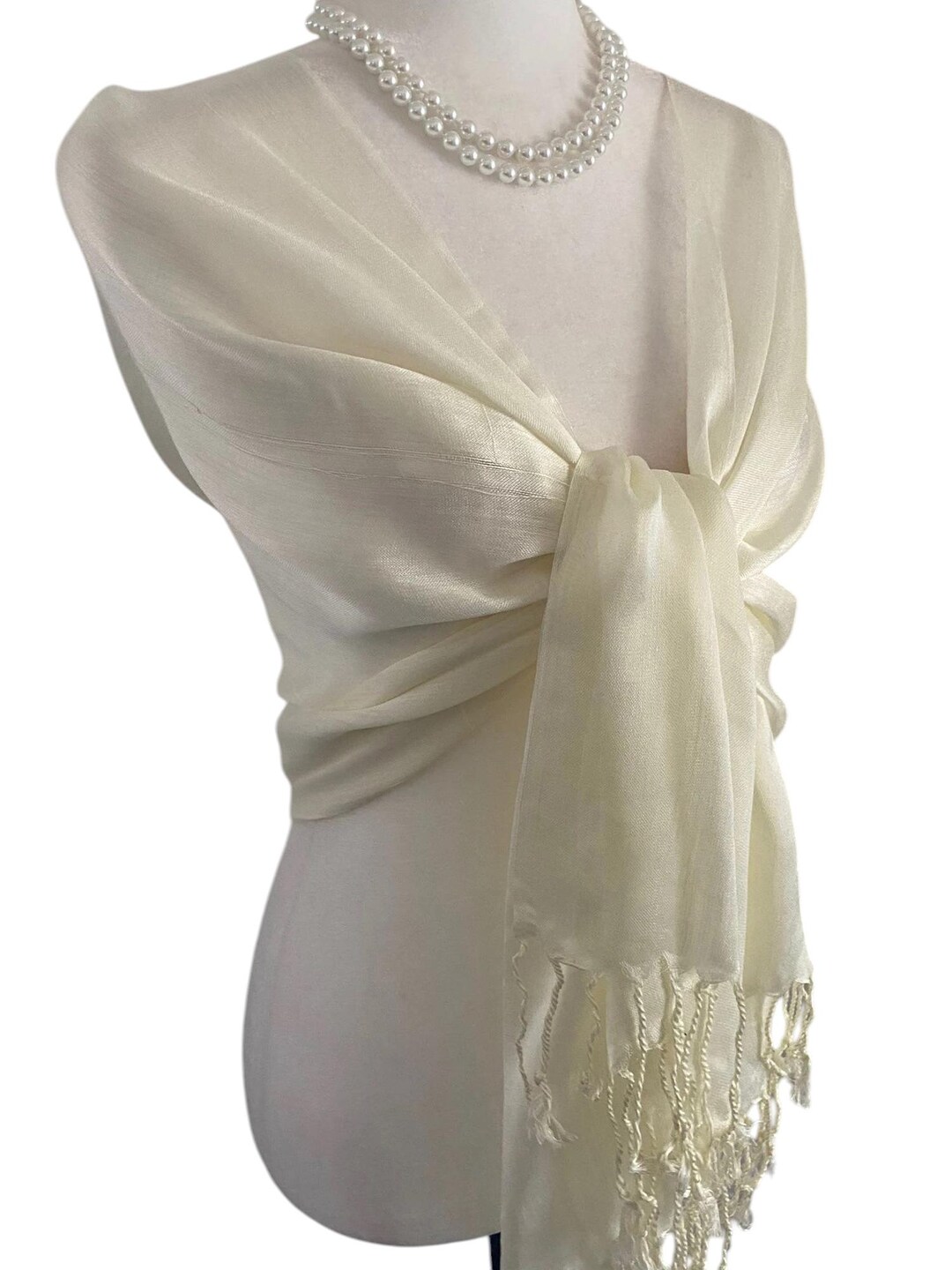 Cream Yellow Gold Sheer Poly Shawl |elegant Wedding Coverup|special ...