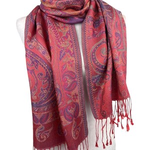 Salmon Pink Coral Silk Neck Scarf |elegant Floral Paisley All-season ...