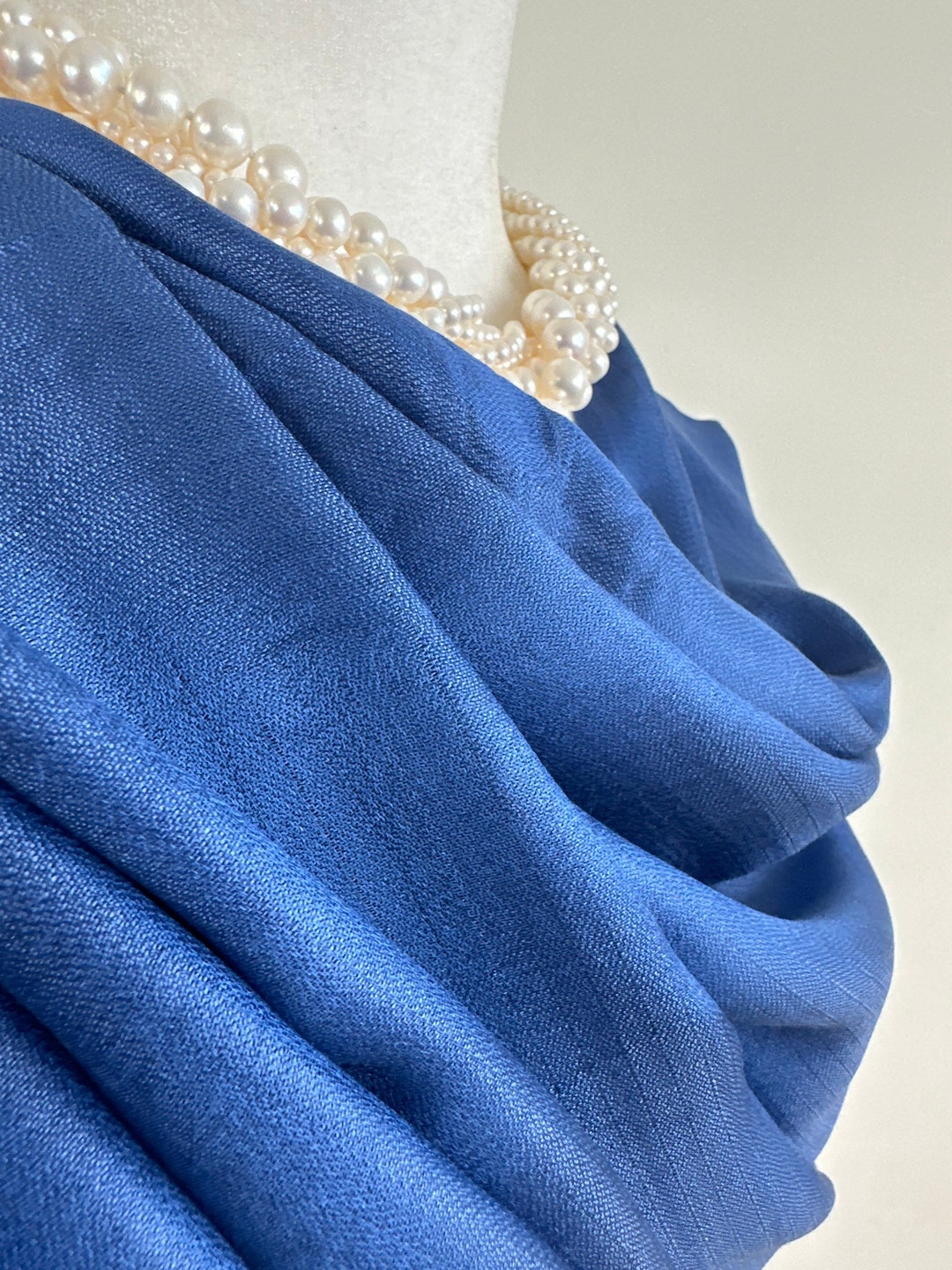 Fashionable Blue vibrant silk large ShawlDressy wedding wrapAll season ...