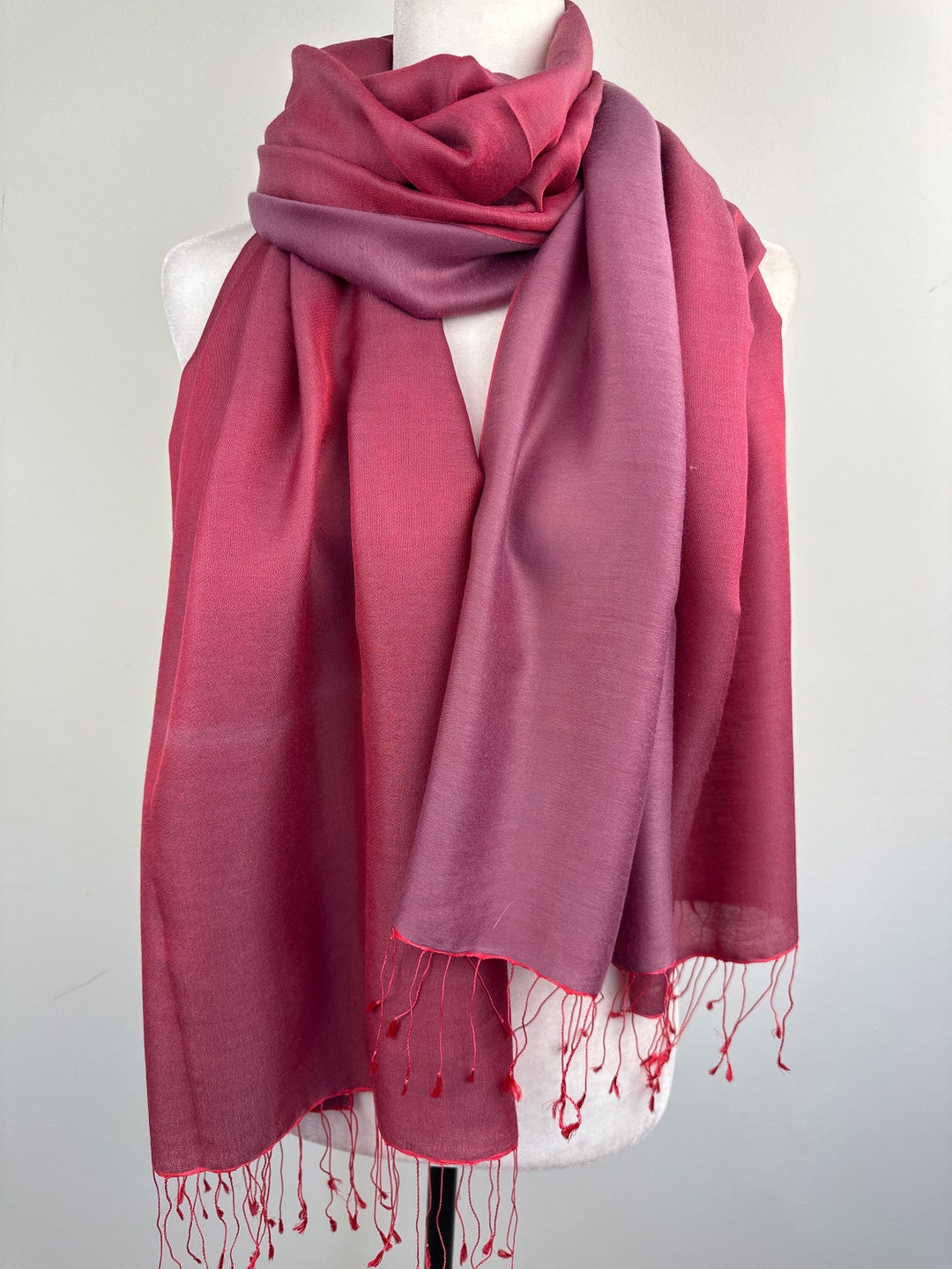 Red Gray Light Weight Shawlall Season Elegant Giftable ...
