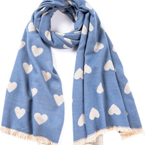 Heart Print Fashionable Soft Scarfinitial Personalizable ...