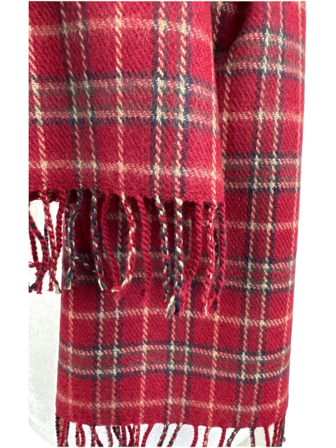 Red and White Plaid Scarf - Acrylic Unisex Classic Neck Scarf - Etsy
