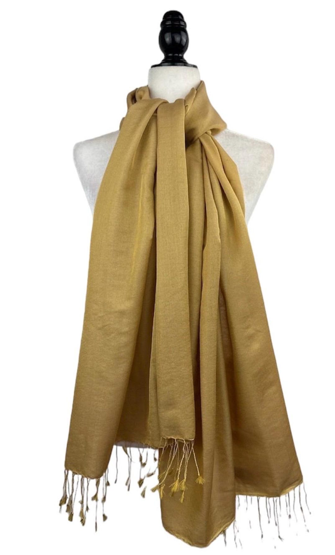Mustard Gold Pashmina Scarf: Lightweight Travel Wrap - Etsy