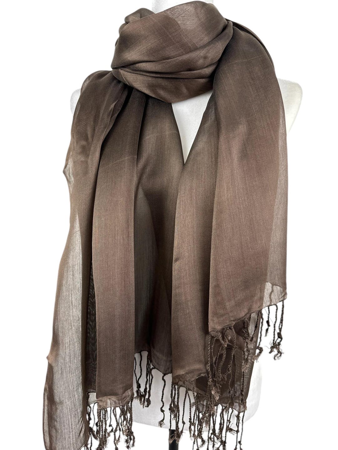 Chocolate Brown Sheer Poly Shawl |elegant Wedding Coverup|special ...