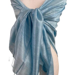 Luxurious Blue Raw Silk Shawl | Vibrant Dressy Wrap | All-season Chic ...