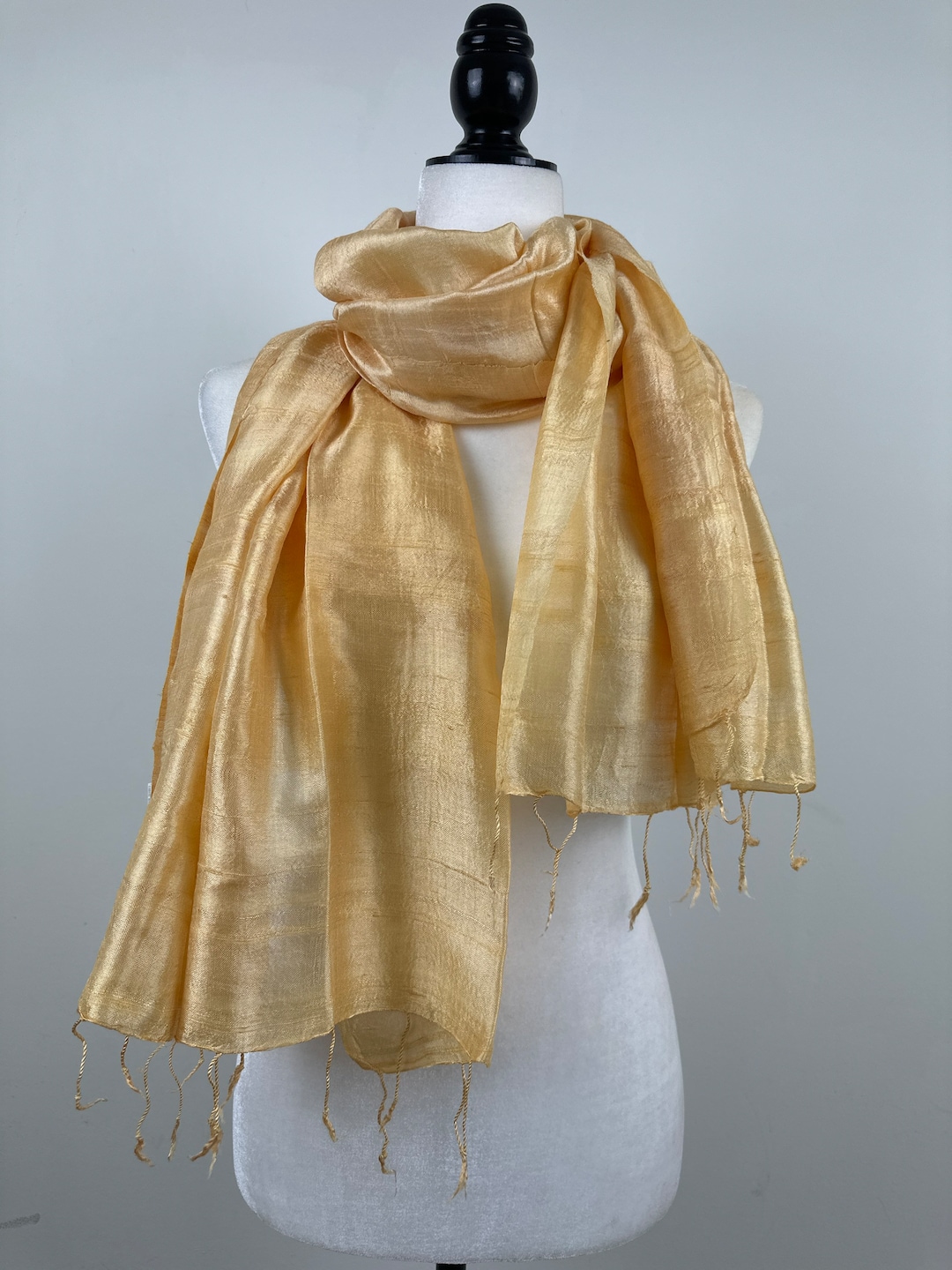 Fashionable Apricot Peach Raw Silk Scarf Shawldressy Formal Shawlbridal ...