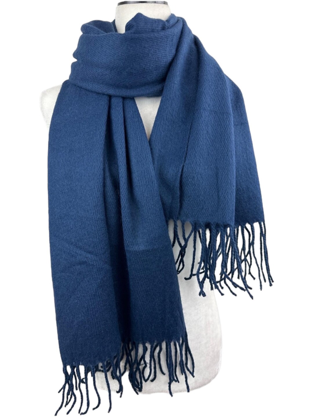 Navy Blue Winter Fashion Scarfsoft, Warm & Cozy Acrylic Scarf-wool-like ...