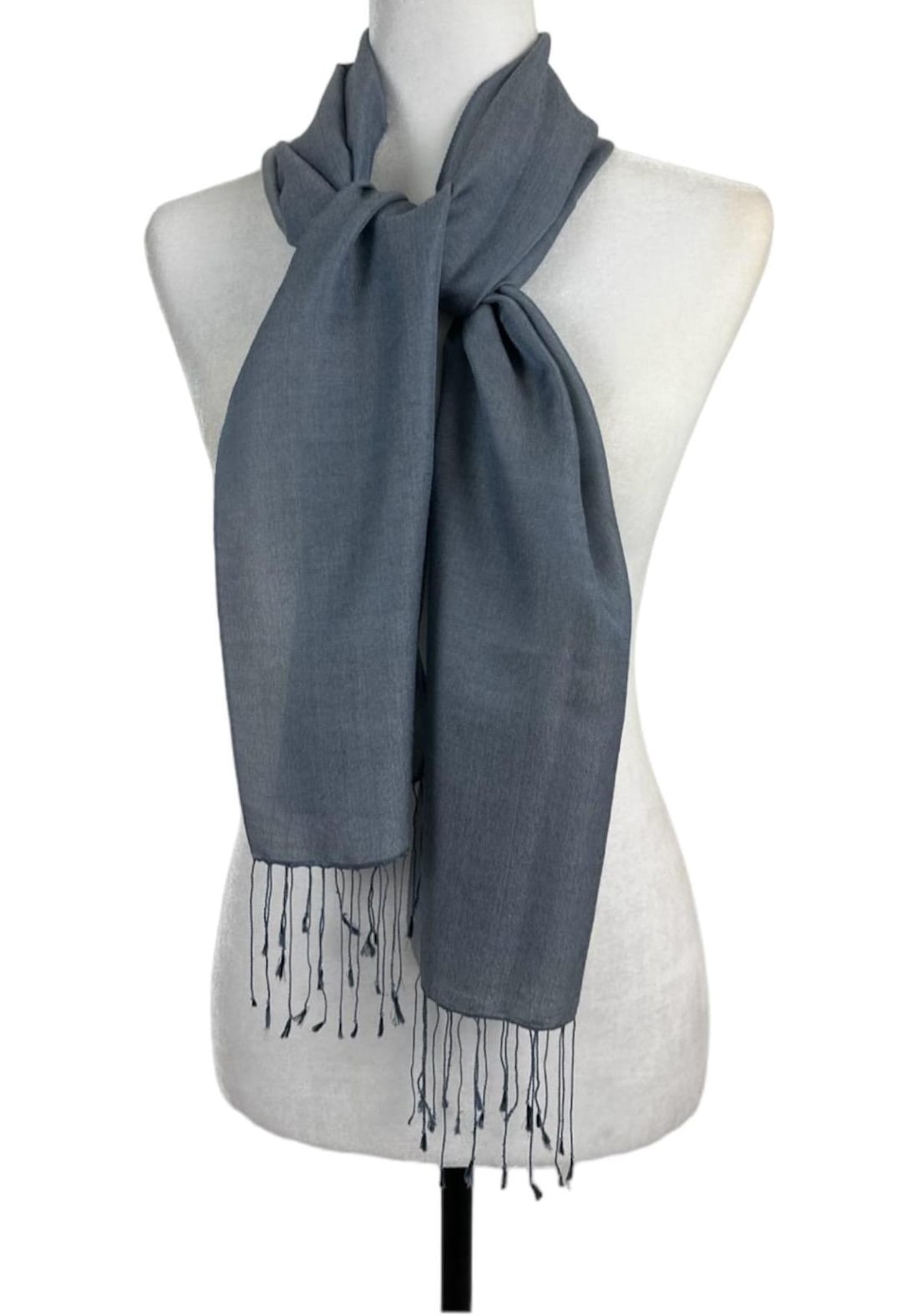 Gray Silver Soft Light Weight Fine Delicate Elegant Neck Scarf|initial ...