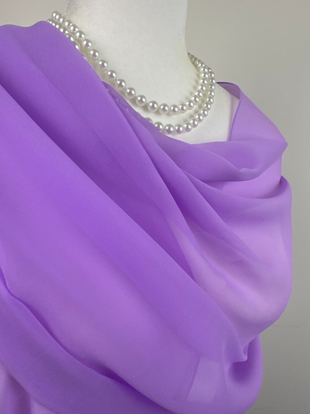 Écharpe en mousseline de soie crêpe transparente violette Châle habillé ...