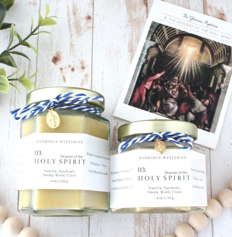 Holy Spirit Beeswax Rosary Candle: Vanilla, Clove & Smoky Wood - Etsy