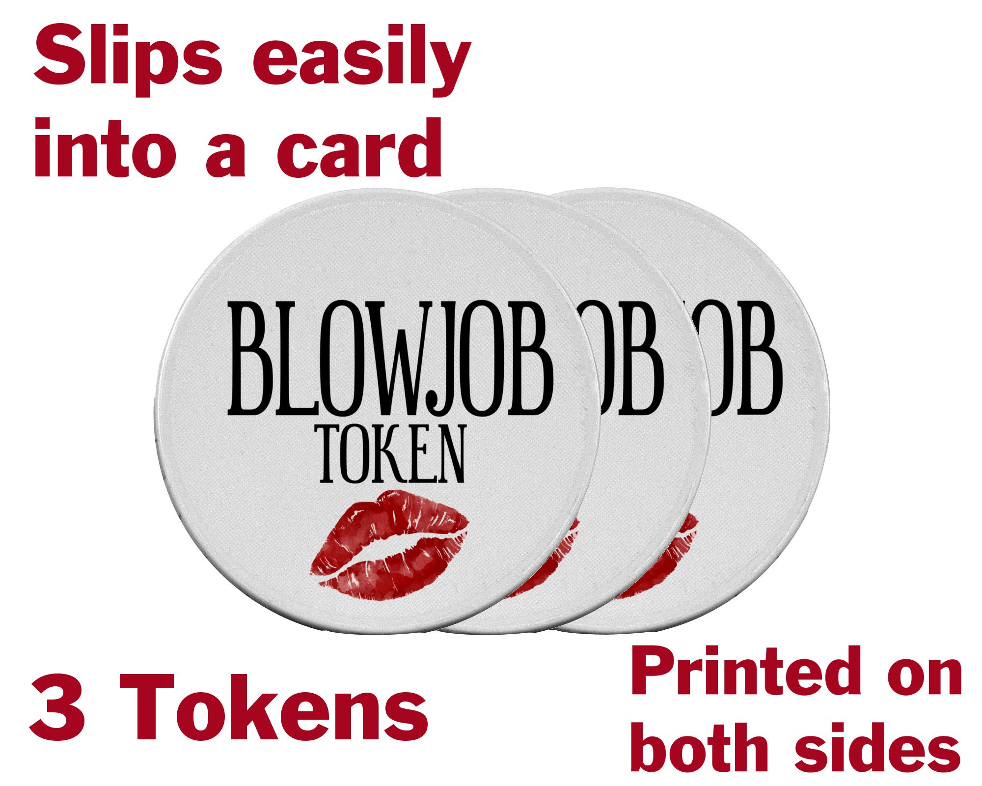 3 Pack Naughty Blow Job Tokens Valentines Day Ts For Him Etsy