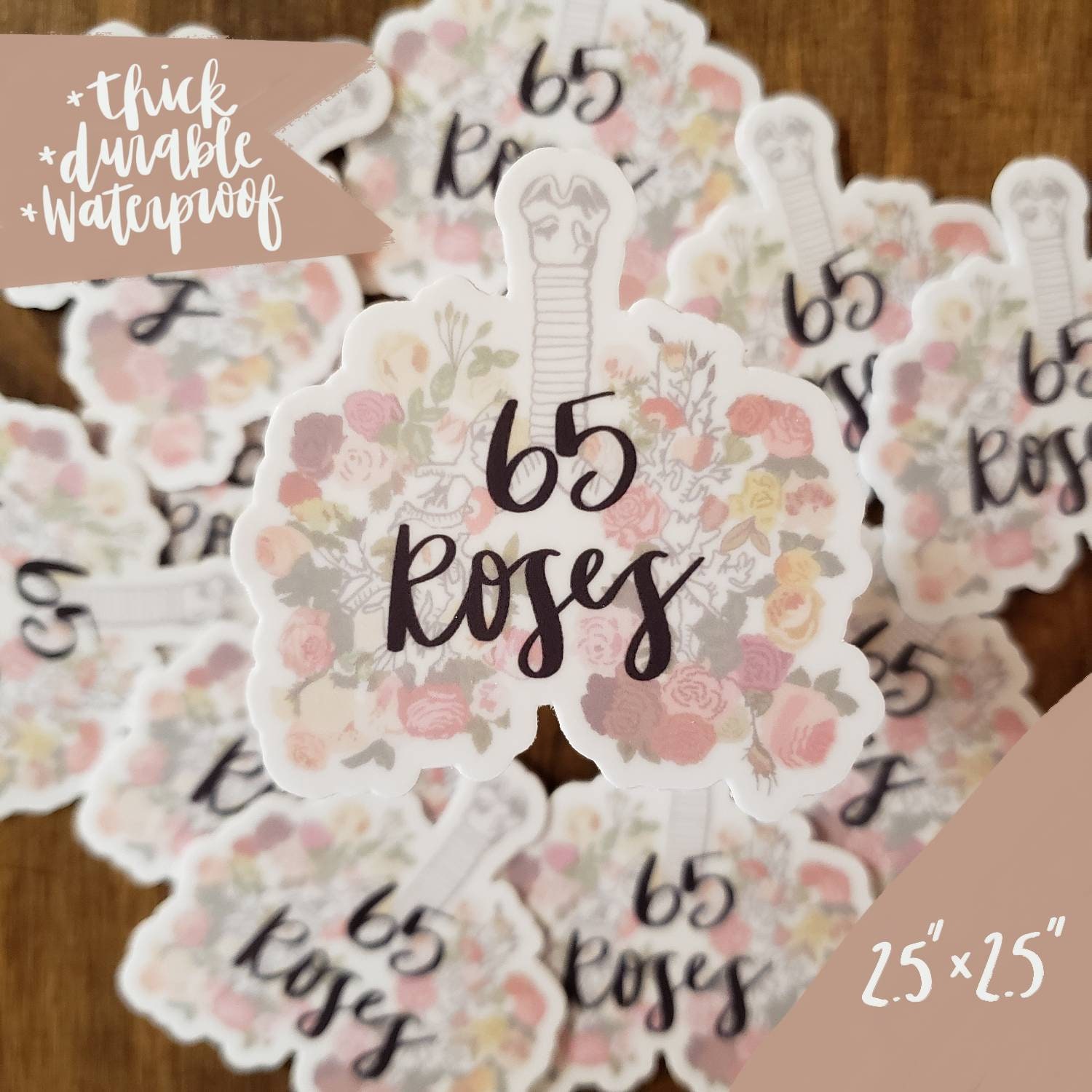 65 Roses Cystic Fibrosis Sticker | Etsy