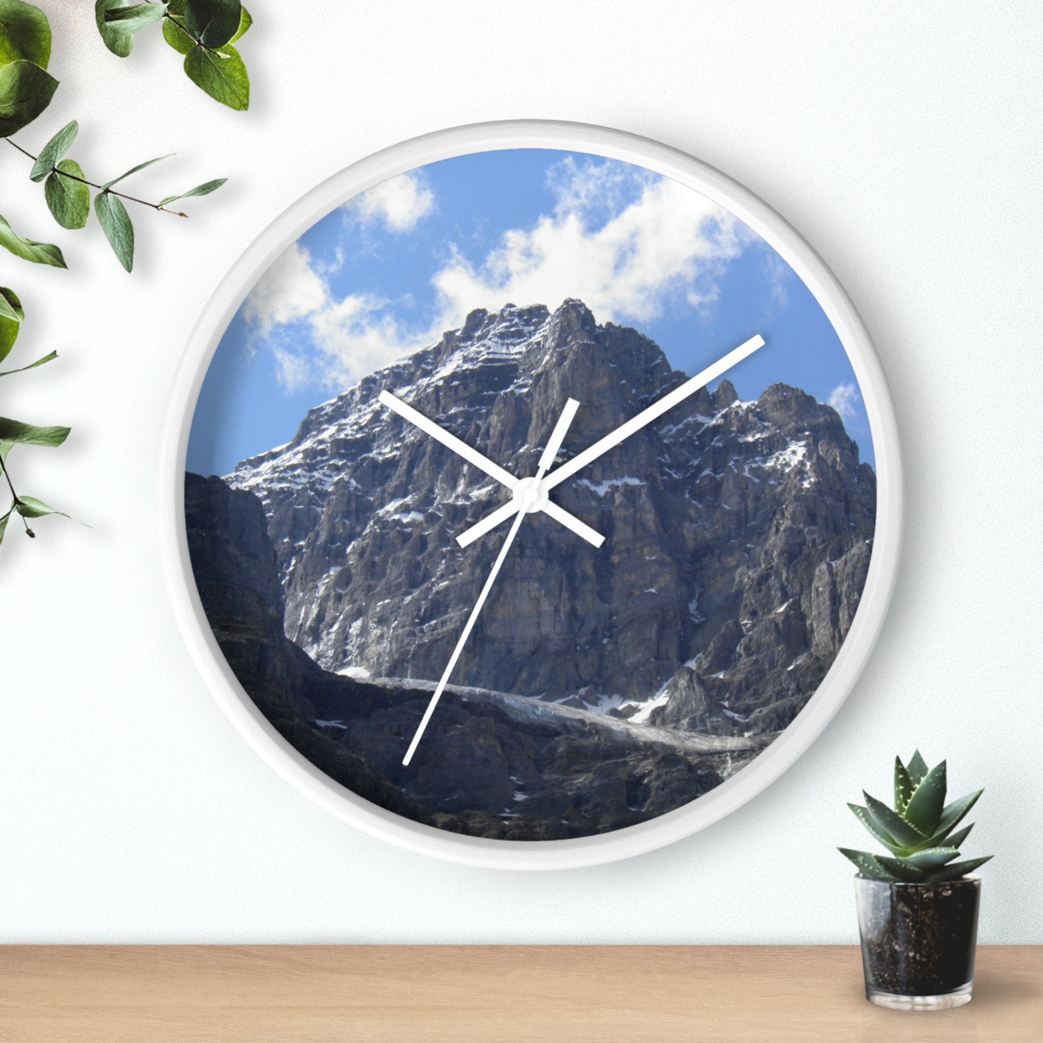 Mountain Top Wall Clock, Wall Decor Clock With Mountain Image ...
