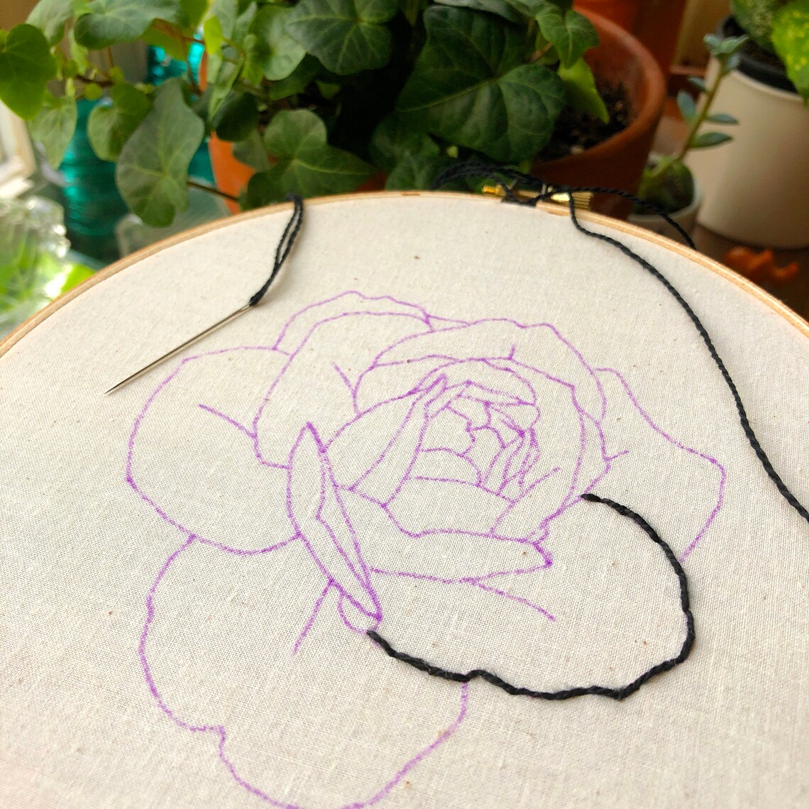 Rose Flower Hand Embroidery Pattern (PDF Digital Download) - Etsy