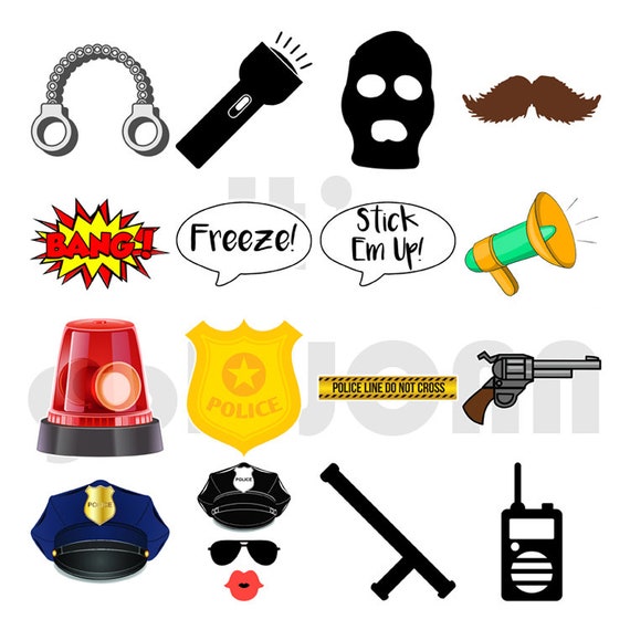 Police Party Police Photo Prop Police Photo Booth Props | Etsy