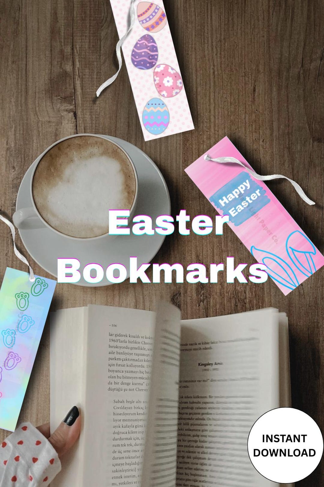 Pastel Easter Bookmarks for Kids – Bunny & Egg Designs (set of 8 ...