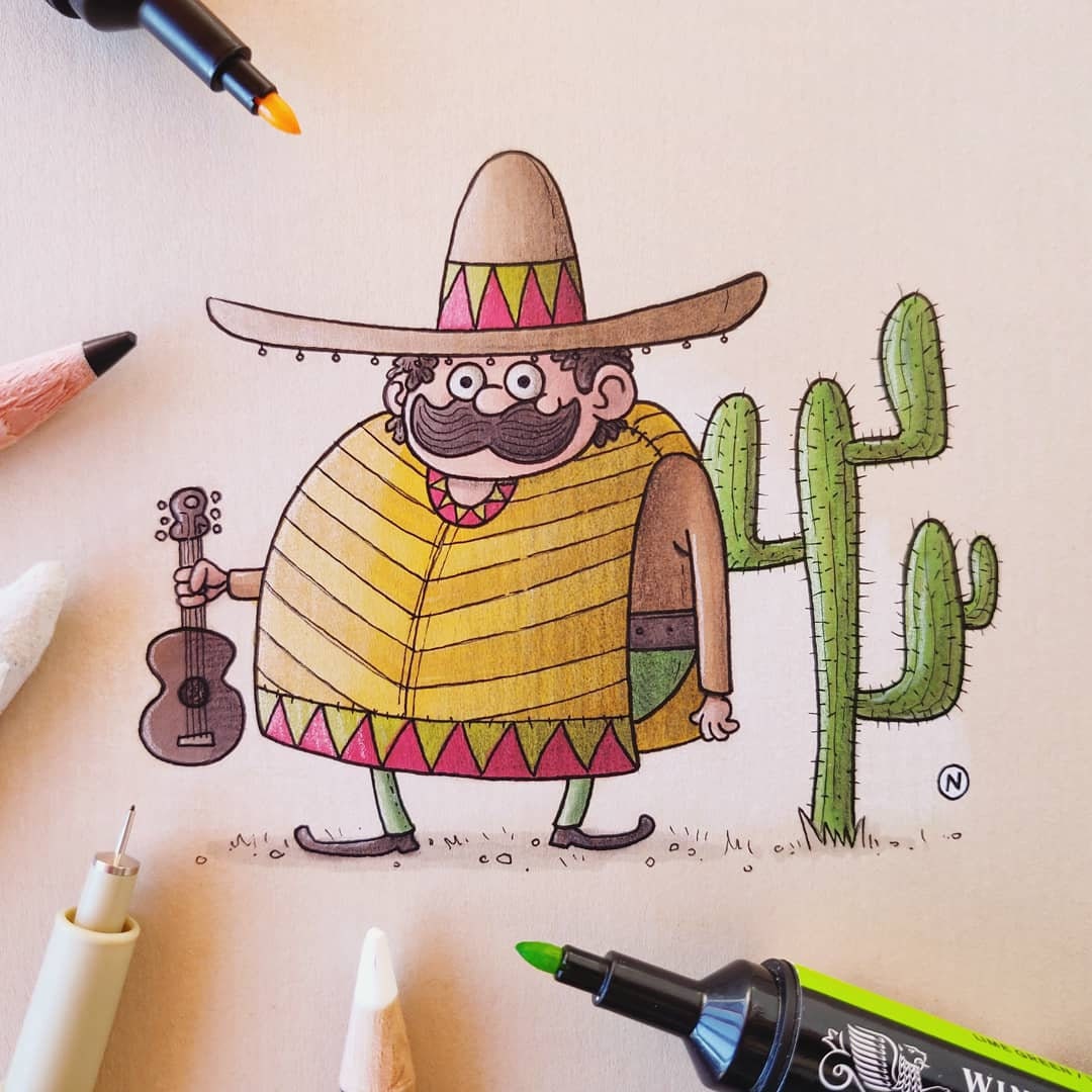 Original Drawing sancho the Cuban - Etsy