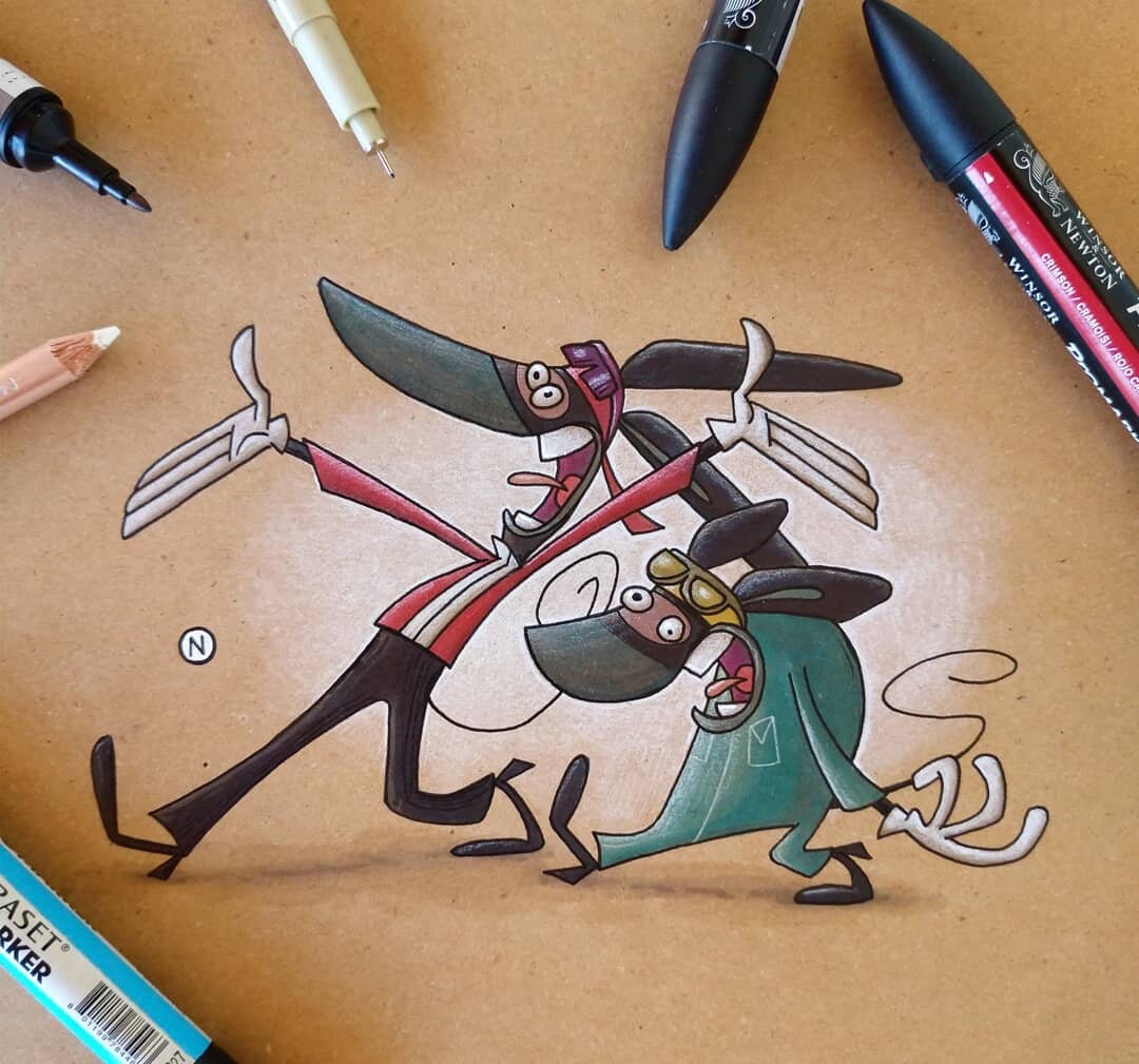 Original Drawing "rapido and Razmo" - Etsy
