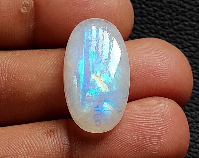 Beautiful Blue Moonstone Cabochon 27X14X6 Mm Oval Shape Jewelry Making ...