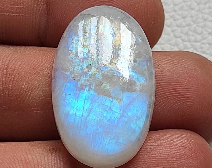 Gorgeous Multi Blue Flashy Rainbow Moonstone Gemstone 32X19X6 Mm Oval ...