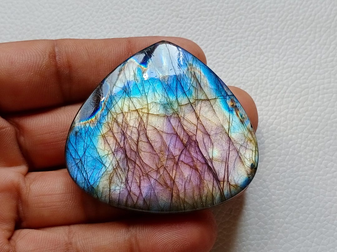 Very Unique Multi Pink Labradorite Cabochon Large Teardrop Shape ...