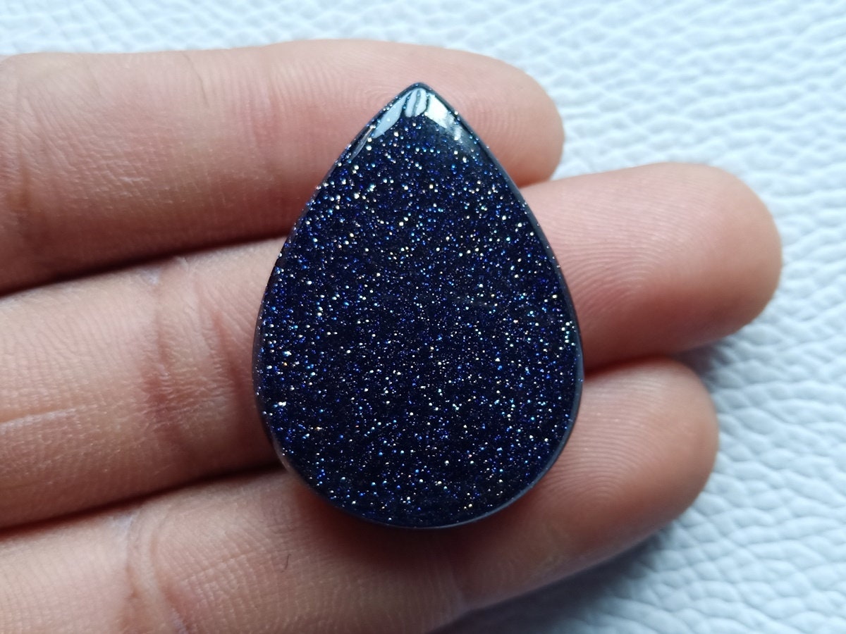 Blau gold Stein Edelstein 33x24x6 mm Birnenform Kunsthandwerk | Etsy