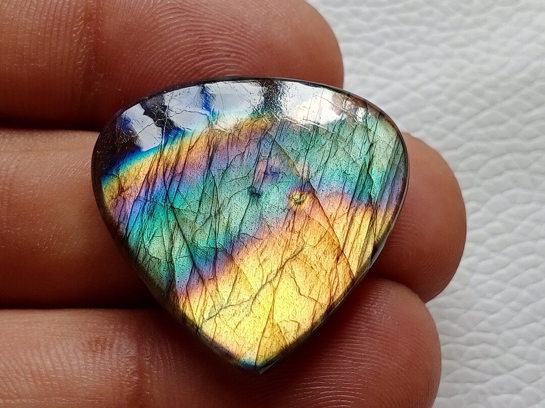 Gorgeous Rainbow Flashy Labradorite Cabochon Gemstone 28X27X6 Mm ...