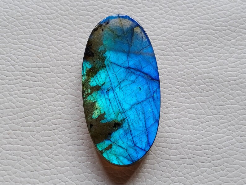 AAA Blauer Labradorit Edelstein 52x26X8 mm Große ovale Form - Etsy.de
