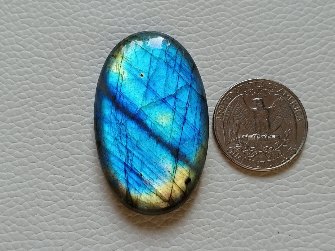 Gorgeous Blue Labradorite Gemstone 46X28X7 Mm Oval Shape Silver Jewelry ...