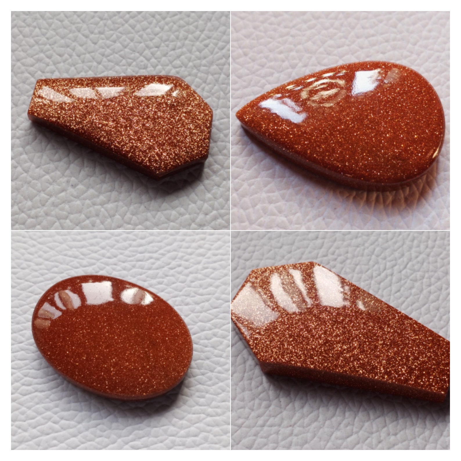 Wunderschöner Braun Gold Stein Edelstein Cabochon Mix Form und Größe ...