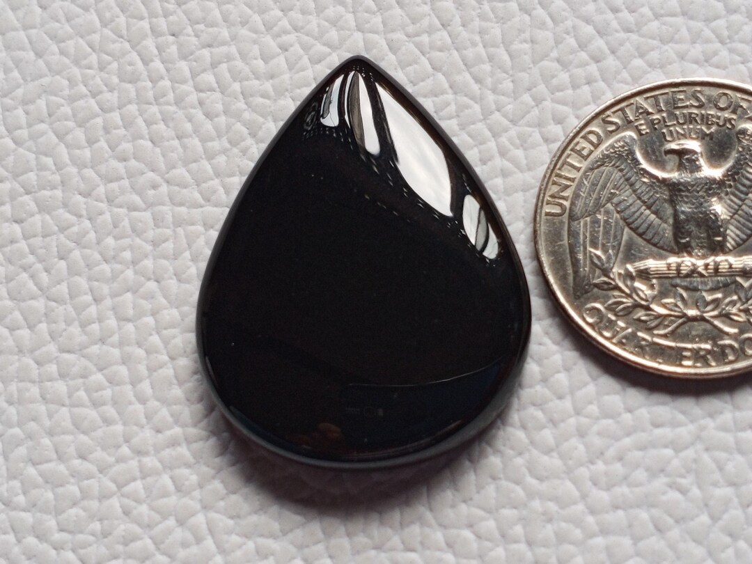 Brillant schwarzer Onyx Edelstein Birnen Form Cabochon 34x26X6 - Etsy.de