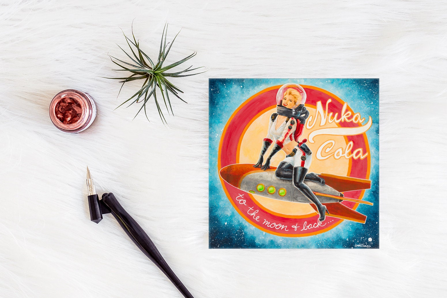 Nuka Cola Girl Note Card | Etsy